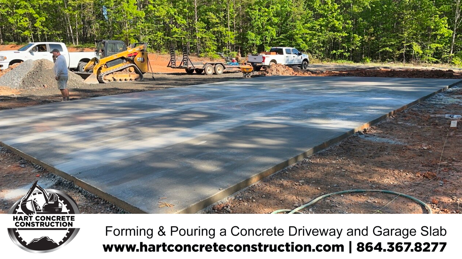 Forming and Pouring a Concrete Driveway and Garage Slab - Hart Concrete ...