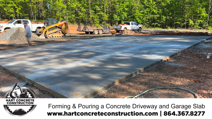 Forming and Pouring a Concrete Driveway and Garage Slab - Hart Concrete ...